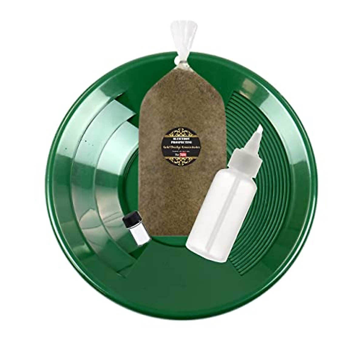 Gold Paydirt, Pan & Snuffer Kit w/ Free Vial- Gold Panning Gift Idea Prospecting