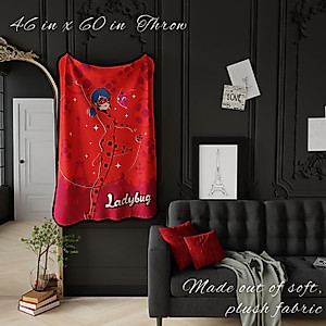 Franco Miraculous: Tales of Ladybug and Cat Noir Kids Bedding Super Soft Micro Raschel Throw, 46 in x 60 in, (Officially Licensed Product)