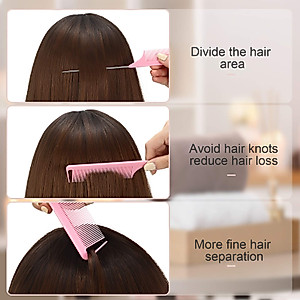 8 Pieces Pintail Comb Rat Tail Comb Hairdressing Styling Comb Anti-Static Heat Resistant Tail Comb Teasing Comb Parting Comb for Hair Salon Home Supplies, 8 Colors