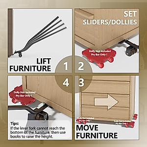 Furniture Lifter Mover Tool by ONEON, 24" Furniture Lifter for Use with Furniture Sliders & Furniture Movers (Black)