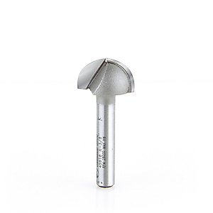 Amana Tool 45918 Core Box 3/4-Inch Diameter x 7/16-Inch Cutting Height x 3/8 Radius x 1/4-Inch Shank 2-Flute Carbide Tipped Router Bit