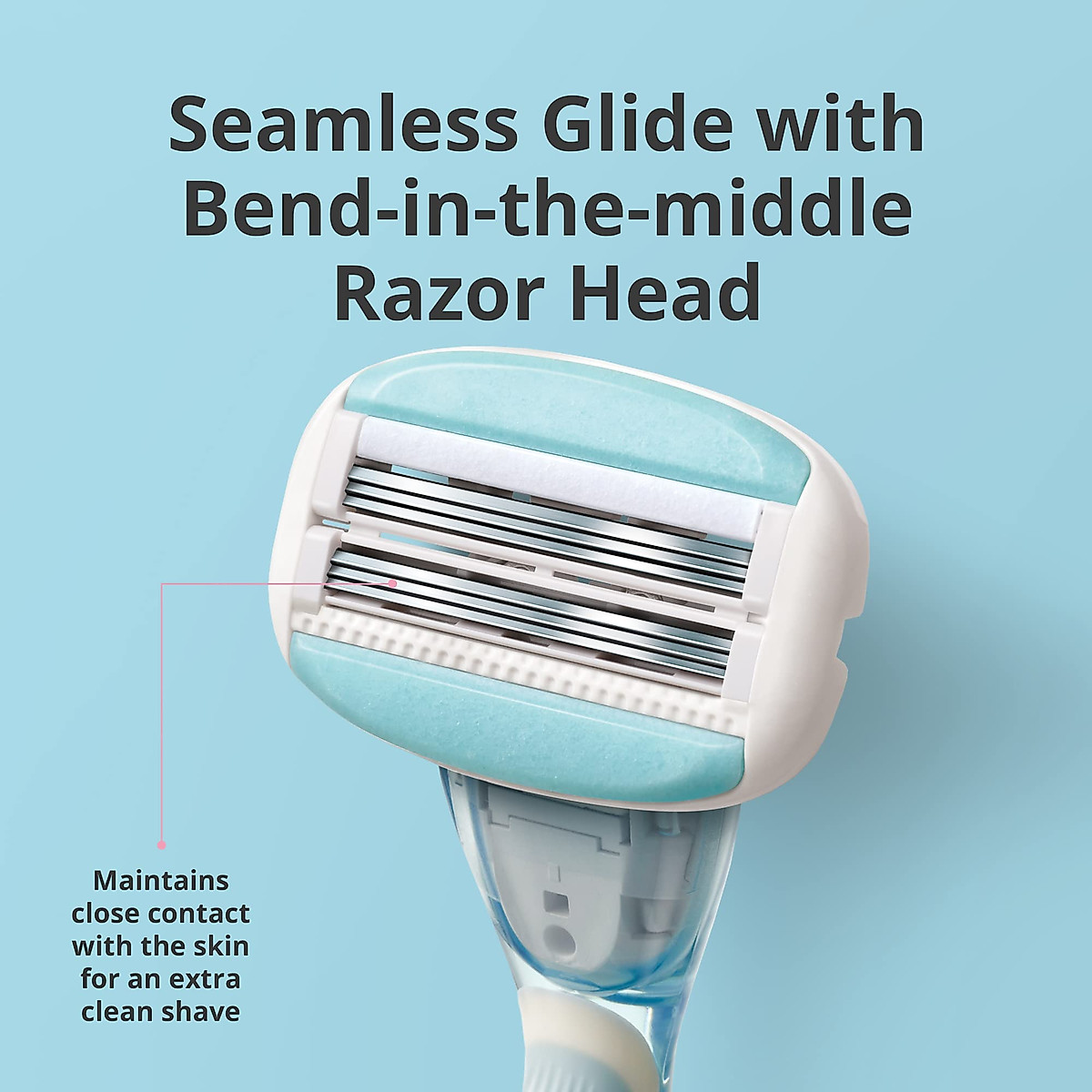 Dorco EVE6 Razors for Extra Smooth Shaving | 1 Razor Handle & 2 Blade Refills | 6 Curved Blades with Flexible Aloe Vera Moisture Bar | Interchangeable Cartridges for Sensitive Skin