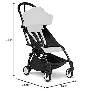 Babyzen YOYO2 Stroller Frame, Black - Includes 5-Point Harness, Multi-Position Reclining Backrest, Canopy Extensions, Padded Shoulder Strap & Protective Storage Bag