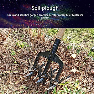 Kakasi Grass Loose Soil waresGardening Rotary Tiller,Manual Cultivator,Hand-Held Garden Cultivator with Detachable Tines, Reseeding Grass Or Terra Mixing(Without Pole) Tooling Tools