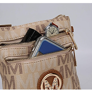 MKF Crossbody Bags for Women, Wristlet Strap – PU Leather Shoulder Handbag – Small Crossover Messenger Purse, Black