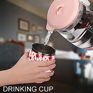 Cherry Panna Cotta Funny Wine Tumbler 12 Oz Stainless Steel Insulated Mug Double Wall Water Cup with Lid