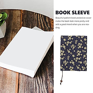 NUOBESTY Books Sleeves Flower Pattern Book Cover Washable Book Protector Book Pouch Fabric Paperback Cover Padded Case Blue