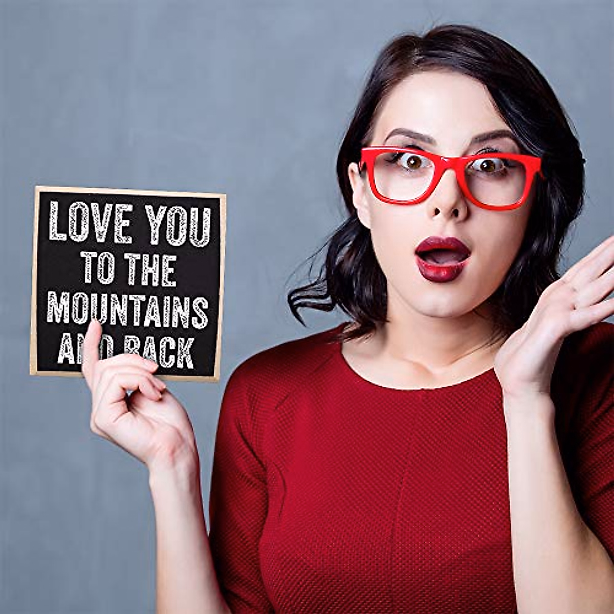 Love You to The Mountains - Small Wall Decor Wooden Sign - Rustic Wooden Sign - Farmhouse Home Decor - Great Must Haves Couples Bedroom Decor, Romantic Quotes, Love Signs for Home Decor, Gifts for Her