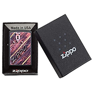 Zippo Lock Design Pocket Lighter, Black Matte Lock, One Size