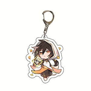 Genshin Impact Backpack 17.7inches Genshin Impact Cosplay Schoolbag With Keychain for Girls Kids Teens Men Genshin,Fans Fiction (Xiao)