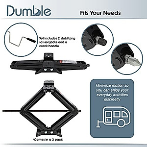 Dumble RV Stabilizer Jacks 2pk Set - 7500lb Adjustable Travel Trailer Scissor Jack Stabilizer Stands for RV and Camper
