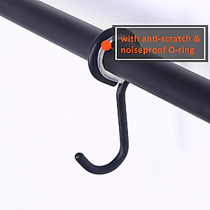 Dseap Pot Rack - Pots and Pans Hanging Rack Rail with 8 Hooks, Pot Hangers for Kitchen, Wall Mounted, Black