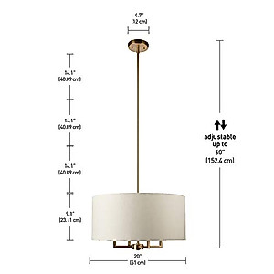 Globe Electric 60340 Emery Pendant Lighting, Matte Brass