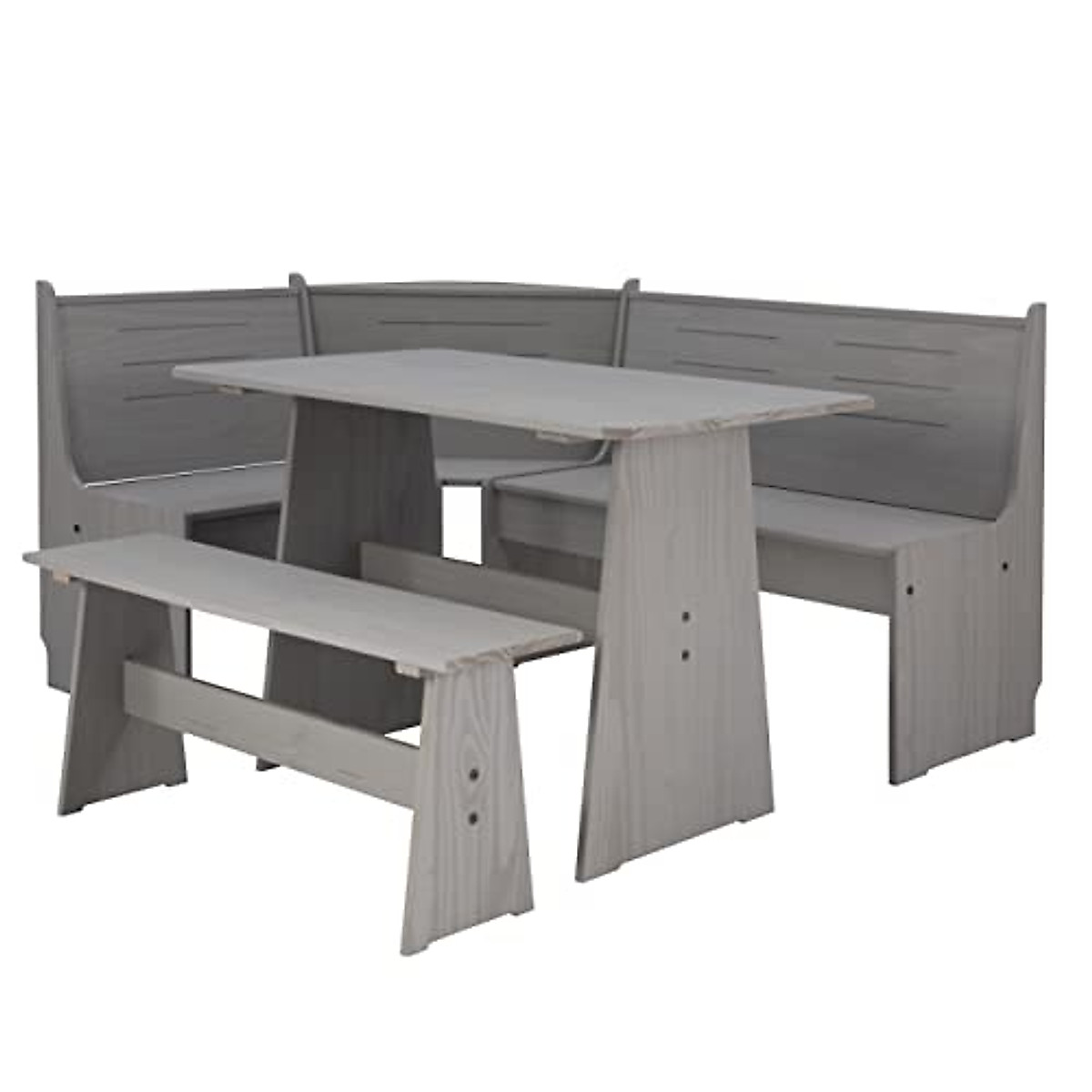 Linon Home Decor Products Grey Corner Dining Set by Linon Leyton Nook