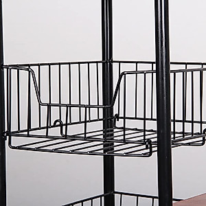 JYDQM Kitchen Furniture Multi-Layer Partition Multifunctional Storage cart with Wheeled Kitchen Trolley (Color : D, Size : 84cm*64cm)