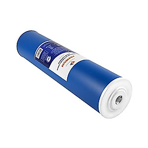 Aquaboon 2 Stage Whole House Water Filter System w/Wrench, Iron White Coated Bracket & Pressure Gauge & Release Button (1" Port) - 5 Micron 4.5 x 20 GAC Filter & String Wound Sediment Filter