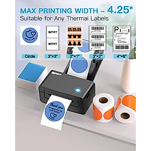 iDPRT Thermal Label Printer SP410 Thermal Shipping Label Printer, 4x6 Label Printer, Thermal Label Maker, Compatible with Shopify, Ebay, UPS, USPS, FedEx, Amazon & Etsy, Support Multiple Systems