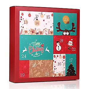 Christmas Advent Calendar 2023 - 12 Days of Christmas Advent Calendar for Women, BODY & EARTH Spa Gift Baskets with Snowman Bath Bomb, Scented Candle, Christmas Hat, Christmas Bath Set for Men Women