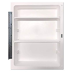 Mirrors and More 16" x 22" Medicine Cabinets for Bathroom with Mirror - Bright Steel Framed, Recessed, Modern Home Décor, Bright Steel, Adjustable Shelves