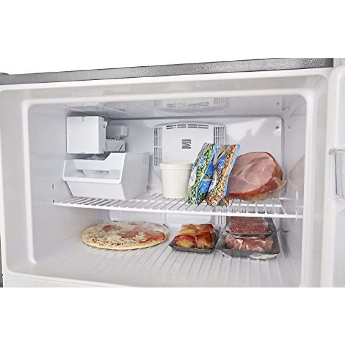 Kenmore Top-Freezer Refrigerator with Ice Maker and 21 Cubic Ft. Total Capacity, Stainless Steel