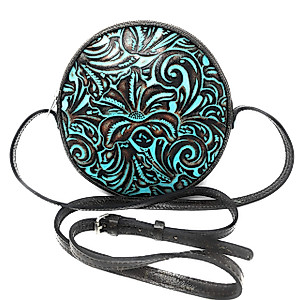 Patricia Nash Scafati Turquoise Tooled Crossbody, Small