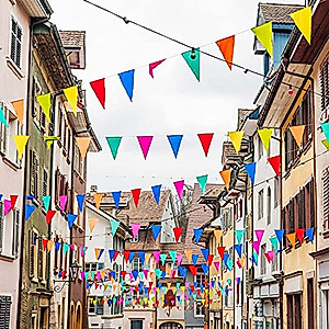250pcs 263FT, Multicolor Pennant Flags, Nylon Fabric Decorations Grand Opening Banner Rope by Crystal Lemon