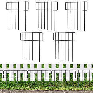 5 Pack Animal Barrier Fence, 13"Lx17"H Garden Fence for Dogs Metal Fence Panels for Garden Yard Outdoor
