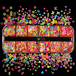 Glitter Flakes Stars Love Heart Numbers English Mixed Sequins Epoxy Resin Mold Filler Nail Art Decorations