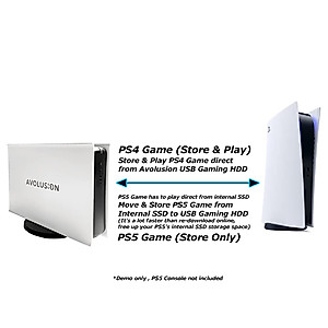 Avolusion PRO-5X (White) 8TB USB 3.0 External Gaming Hard Drive for PS5 / PS4 Game Console