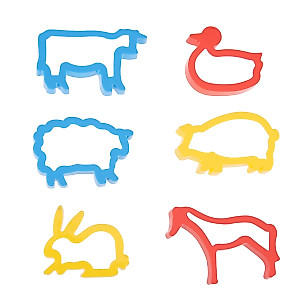 Animal Cookie Cutter, 6pcs Plastic Modelling for Kids Random Color Biscuit Cutter Cookie Cutter Toy