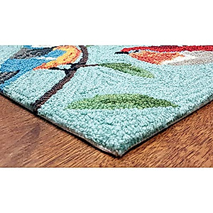 Liora Manne 2270/04 Aqua Ravella Bird on Branches Indoor/Outdoor Rug, 2' X 3', Blue