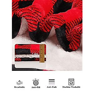 Fantaslook Wearable Blankets Quarter Zipper Blanket Hoodie Microfiber & Sherpa Oversized Sweatshirt for Women & Men（Checkered）