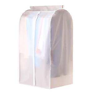 Clear Garment Bags for Hanging Clothes, Suit Coat Cover for Closet Storage, Zipper Clothing Protector, Set of 2