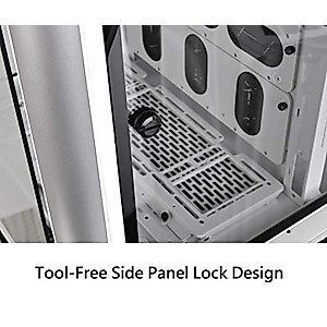 Thermaltake Level 20 HT Snow Edition 4 Tempered Glass Type-C Fully Modular E-ATX Full Tower Computer Chassis with 2 140mm Top Fan Pre-Installed CA-1P6-00F6WN-00
