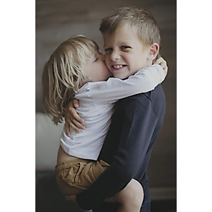 Brix Boys' Long Sleeve Tees - Shirts 4 Pack Cotton Crewneck Multipack Basic T-Shirts.