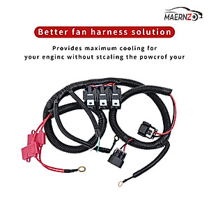 Maernz Dual Electric Fan Wiring Kit Compatible with GM 1999–2006 ECU Control Dual Electric Fan Wiring Harness Kit Replaces# 7L5533A226T 7l5533a226t