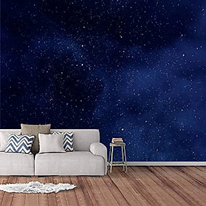 Night Sky Stars Soft Milky Way Universe as Texture Peel and Stick Wallpaper Removable Self-Adhesive Large Wallpaper Roll Wall Mural Sticker Home Decor for Living Room Bedroom