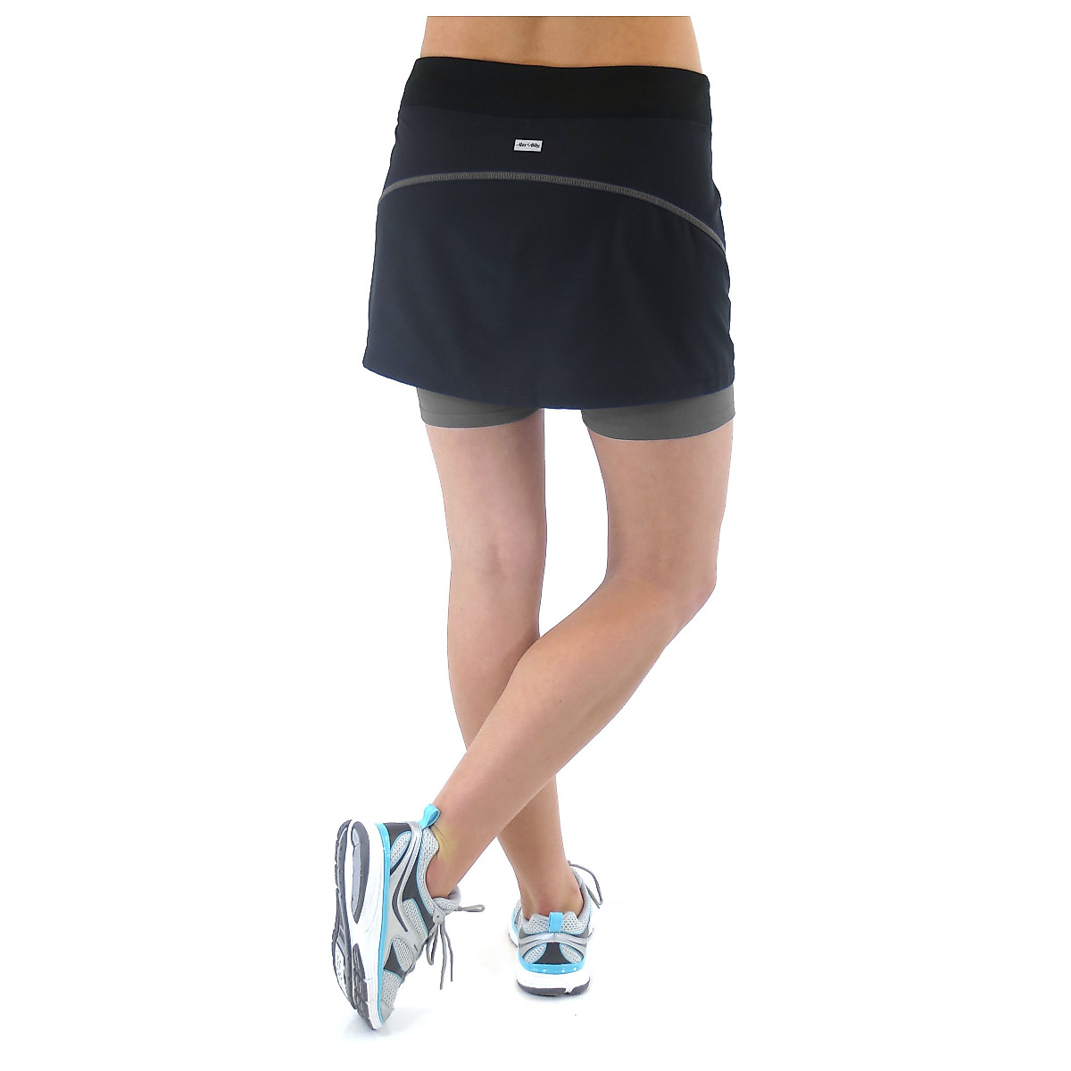 Alex + Abby Women's Plus-Size Pursuit Skort - Golf Tennis Run 2X Black/Steel