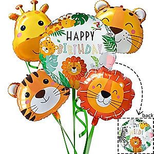 Safari Birthday Party Supplies Jungle Foil Balloon for Safari Jungle Theme Birthday Decorations