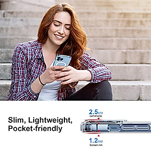 Savjn Magnetic iPhone 13 Pro Max Case, MagSafe-Compatible, Slim Shockproof Clear Cover, Non-Yellowing TPU Bumper for 6.7" 2021