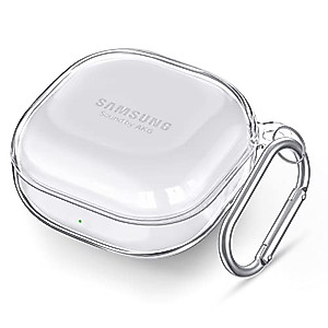 AIRSPO Clear Case Compatible with Samsung Galaxy Buds 2 Pro/ Galaxy Buds 2/ Galaxy Buds Pro/ Galaxy Buds Live Case Transparent Case Cover (Clear)