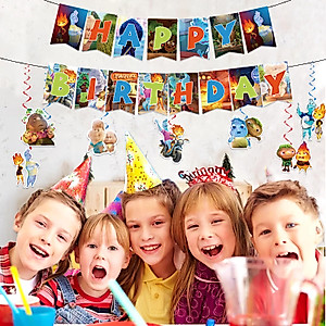 Elemental Birthday Banner and Hanging Swirls Decorations, Elemental Birthday Party Supplies Elemental Party Decorations Animation Elemental Birthday Decorations for Boys and Girls