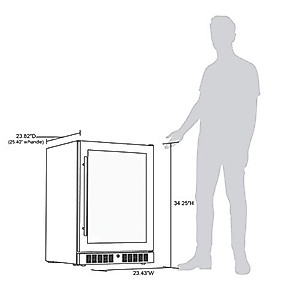 NewAir Large Beverage Refrigerator Cooler with 224 Can Capacity - Mini Bar Beer Fridge with LED Lights - Adjustable/Removable Shelves And Bottom Key Lock - Cools to 37F - Stainless Steel