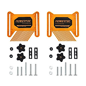 POWERTEC 71393 Dual Universal Featherboards for Multi-Functional Woodworking w/Flex and Miter Lock System – 2 Pack (Double Stack Edition)