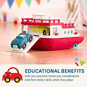 Battat- Wonder Wheels- Pool And Bath Toys For Babies, Toddlers – Floating Toy Boat For Water Play – Recyclable Materials- Ferry Boat – 1 year +
