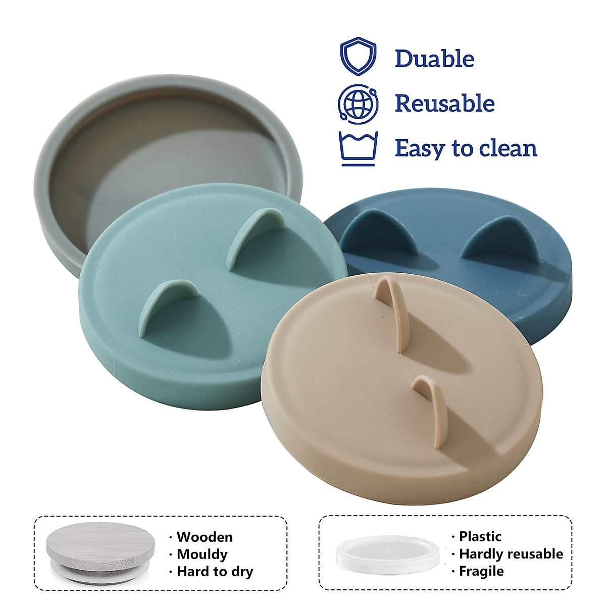 OHMO for Oui Yogurt Jar Lids - 4 pack Oui Lids for Yoplait Yogurt Container, Sealed Leak Proof Silicone Covers in 4 Colors