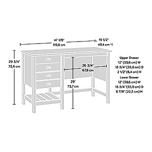 Sauder Cottage Road Pedestal Desk with Storage, Mystic Oak Finish