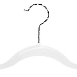 Simplify 6 Pack Velvet Hangers with Clips | Skirt and Pants | Slim Space Saving | Closet Organization | Non-Slip | Prevent Creases | Swivel Neck | Durable | White