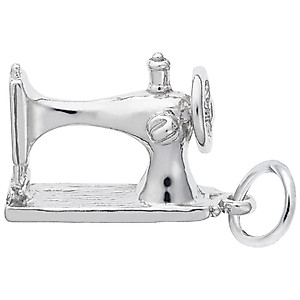 Sewing Machine Charm In Sterling Silver, Charms for Bracelets and Necklaces