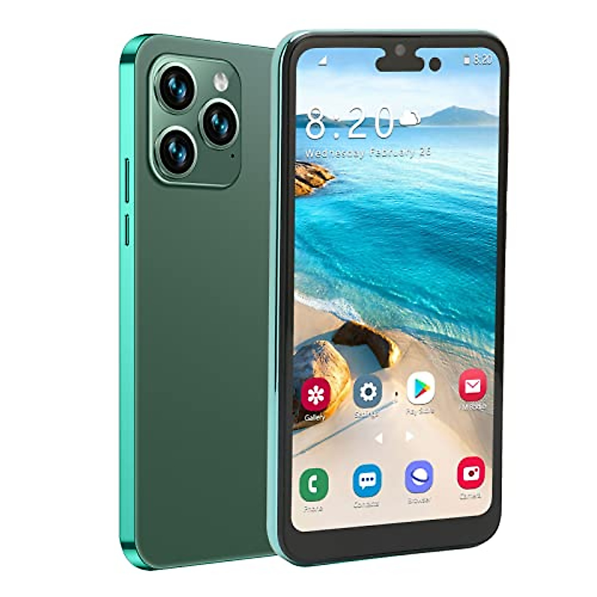 iP14 Pro Max Unlocked Smartphone for Android 11, 6.1" Unlocked Cell Phone, FHD Face ID 4GB 64GB 128GB Expansion, Dual SIM, 4000mAh, 8MP 16MP Dual Camera, T Mobile,for Verizon Supported(Dark Green)